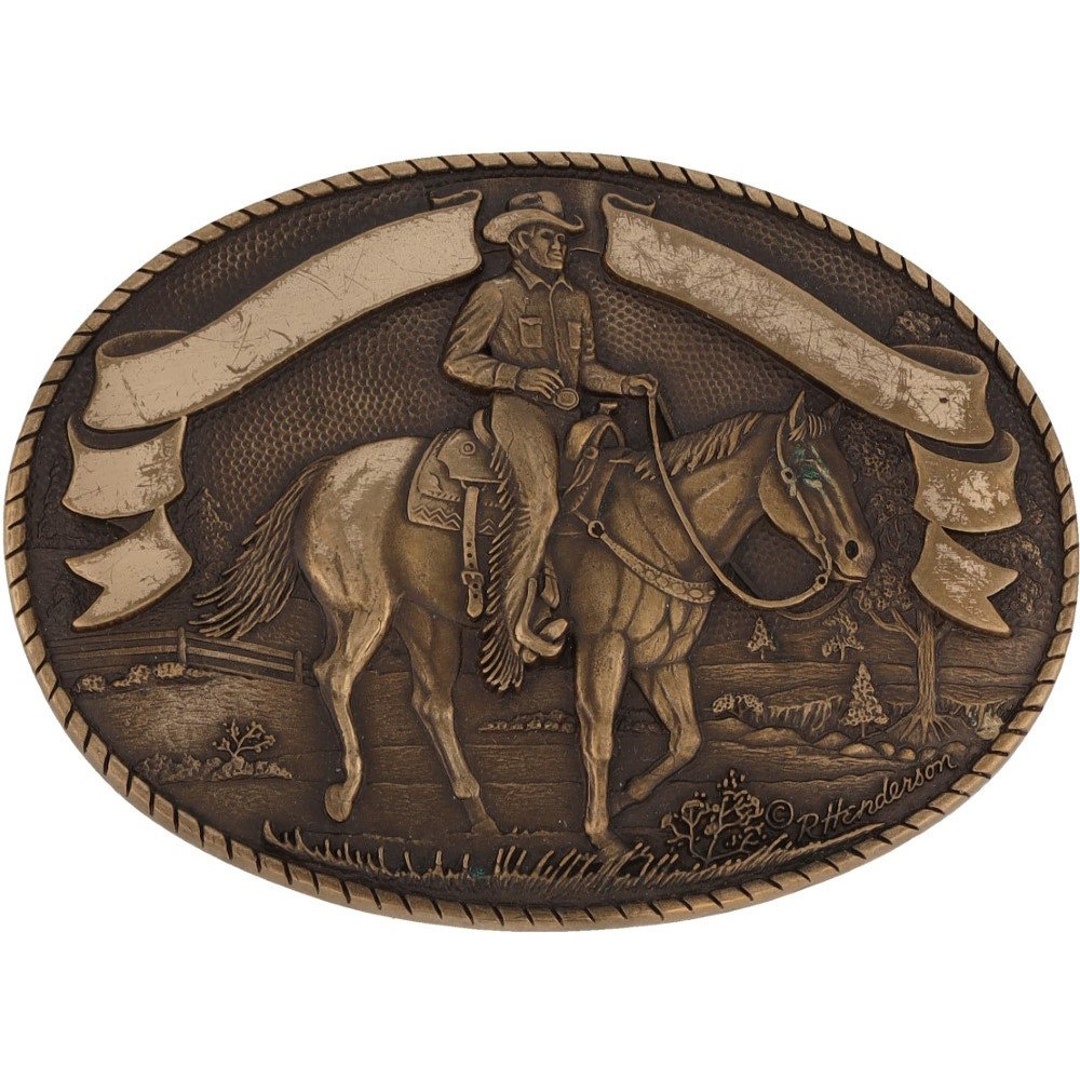 Brass Horse Ranch Rancher Western Cowboy Cowgirl Country Vintage Belt ...