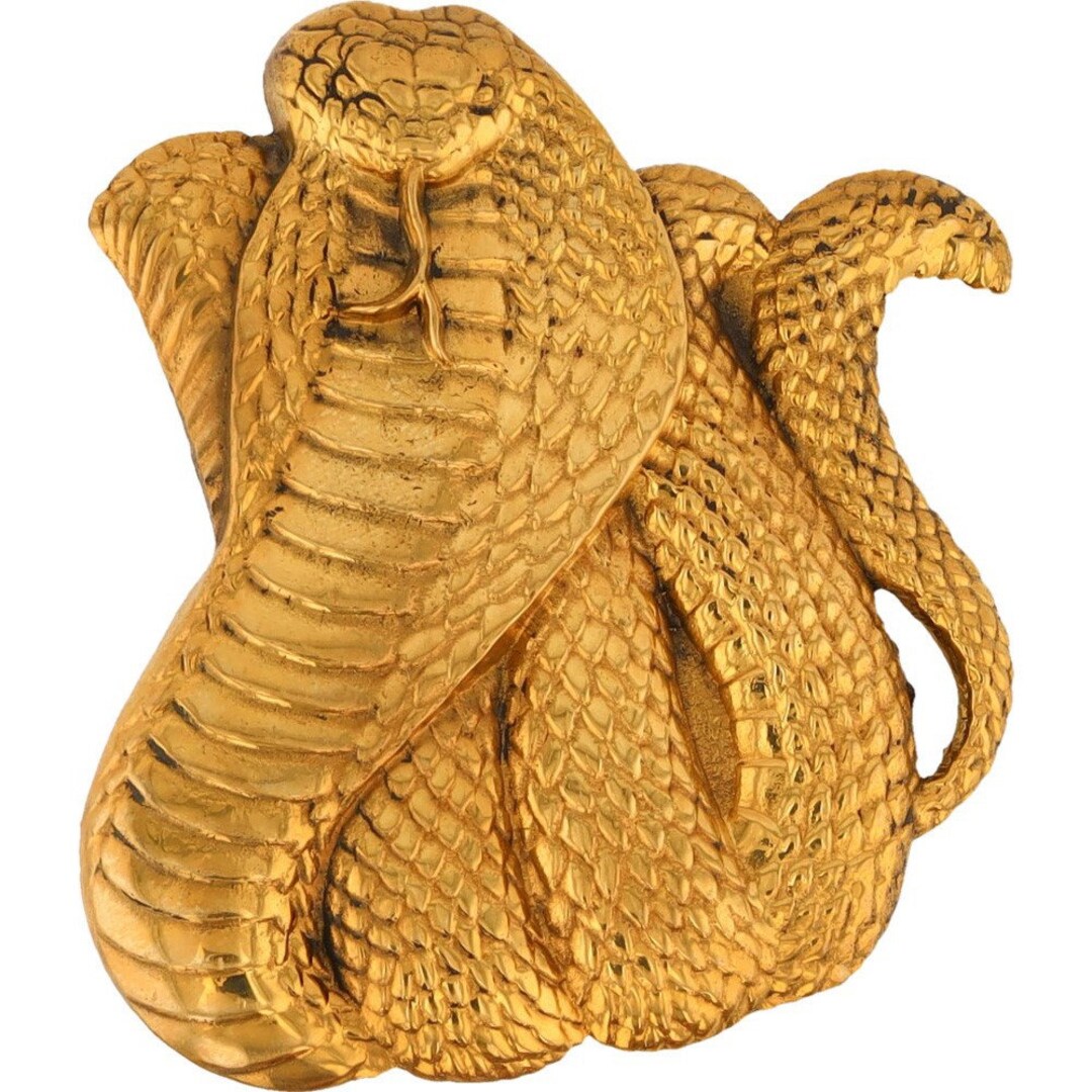 New Brass Snake King Cobra Rattle Rattlesnake Southwest 80s Vintage ...