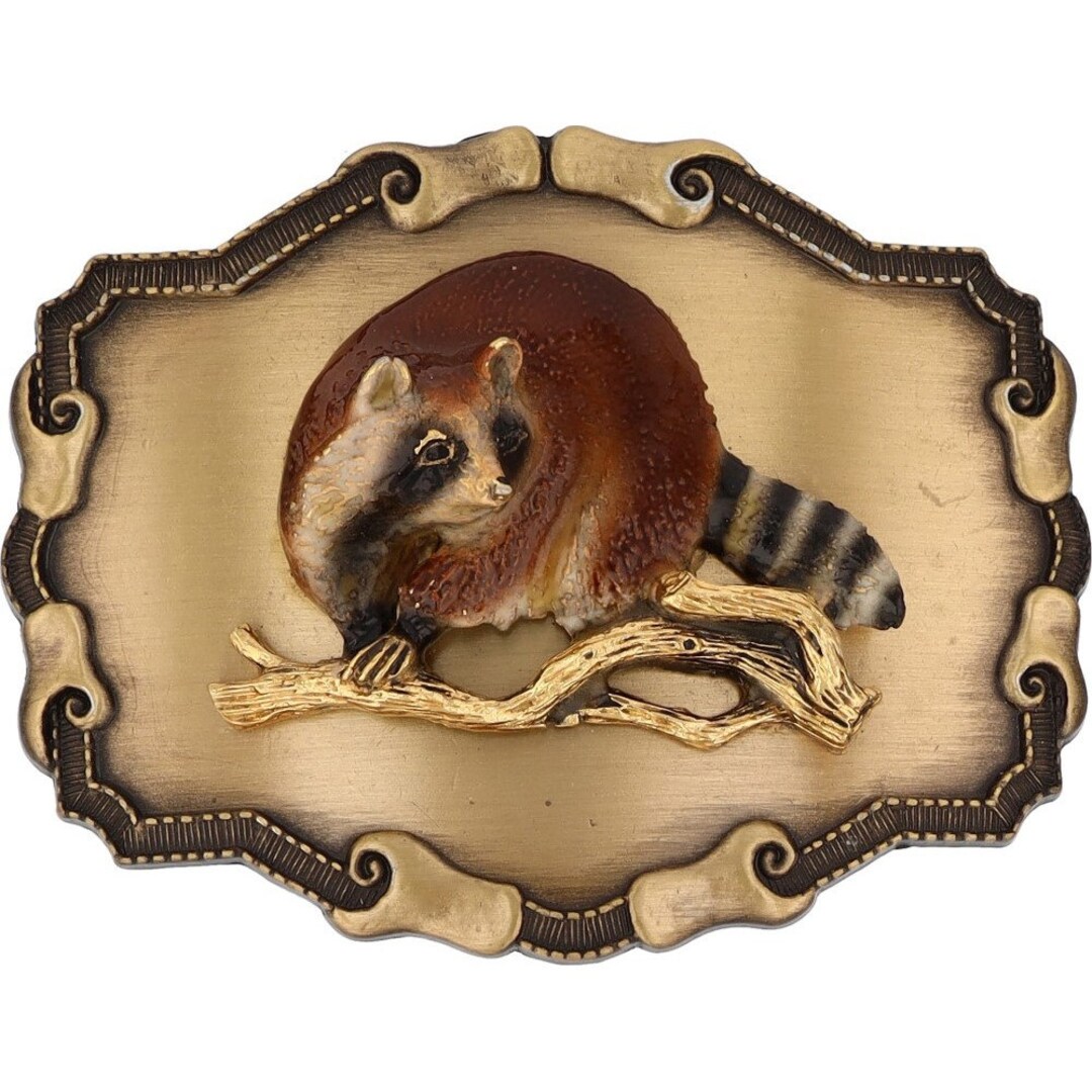 Raccoon Coon Hunting Hunter Gun Bandit Western Funny 1970s Vintage Belt ...
