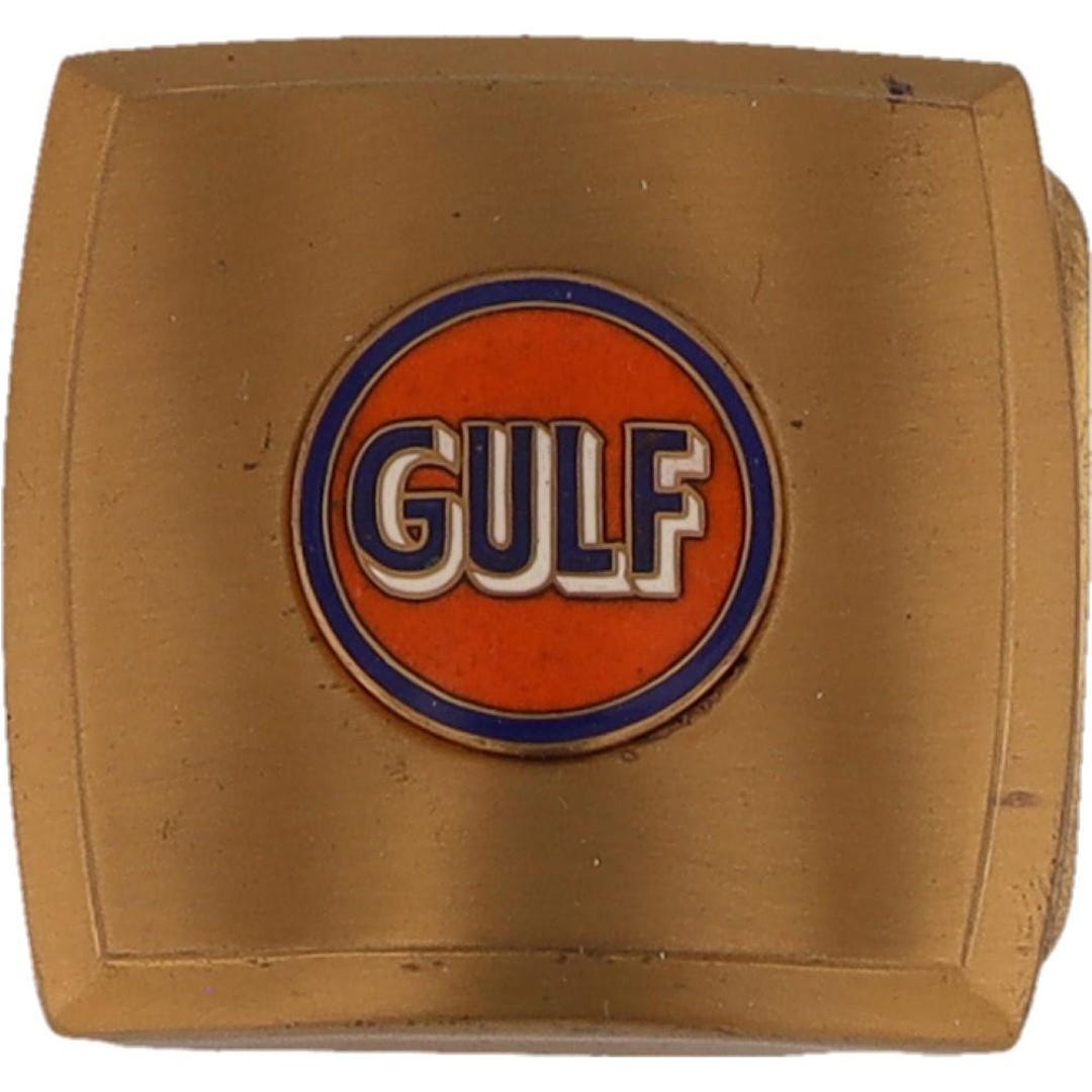 Sm Brass Gulf Oilfield Oil Gas Logo Chevron Rig 1960s Nos Vintage Belt ...