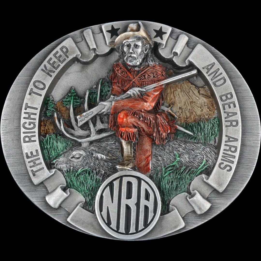 NRA Right to Keep and Bear Arms Belt Buckle Hunter Elk Rifle Western ...