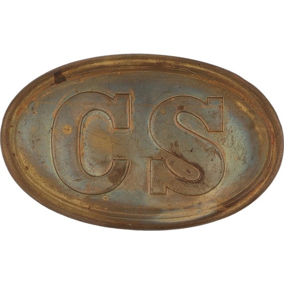 Brass Cs Csa Civil War Confederate States Cs Plate Fo… - Gem