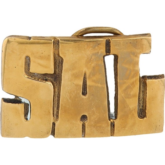 New Brass Sal Salvador Sally Name Tag 70s Nos Vintage… - Gem