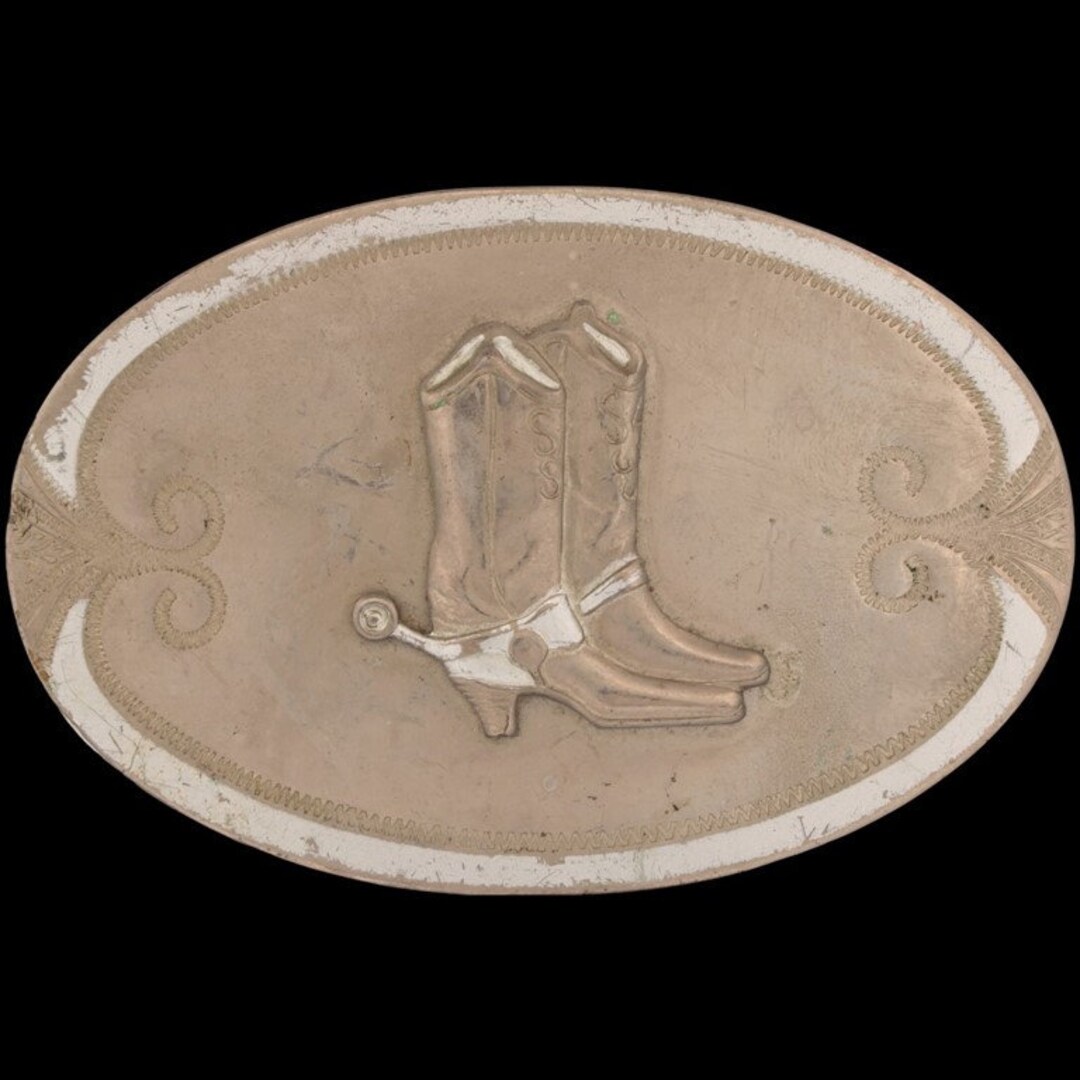 Cowboy Boots Southwest Rodeo Western Cowgirl 1970s Vintage Belt Buckle ...