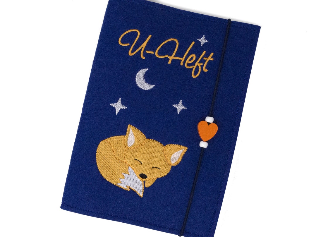 Personalized Felt Child Health Record Book Cover, Fox Design, Gift for ...