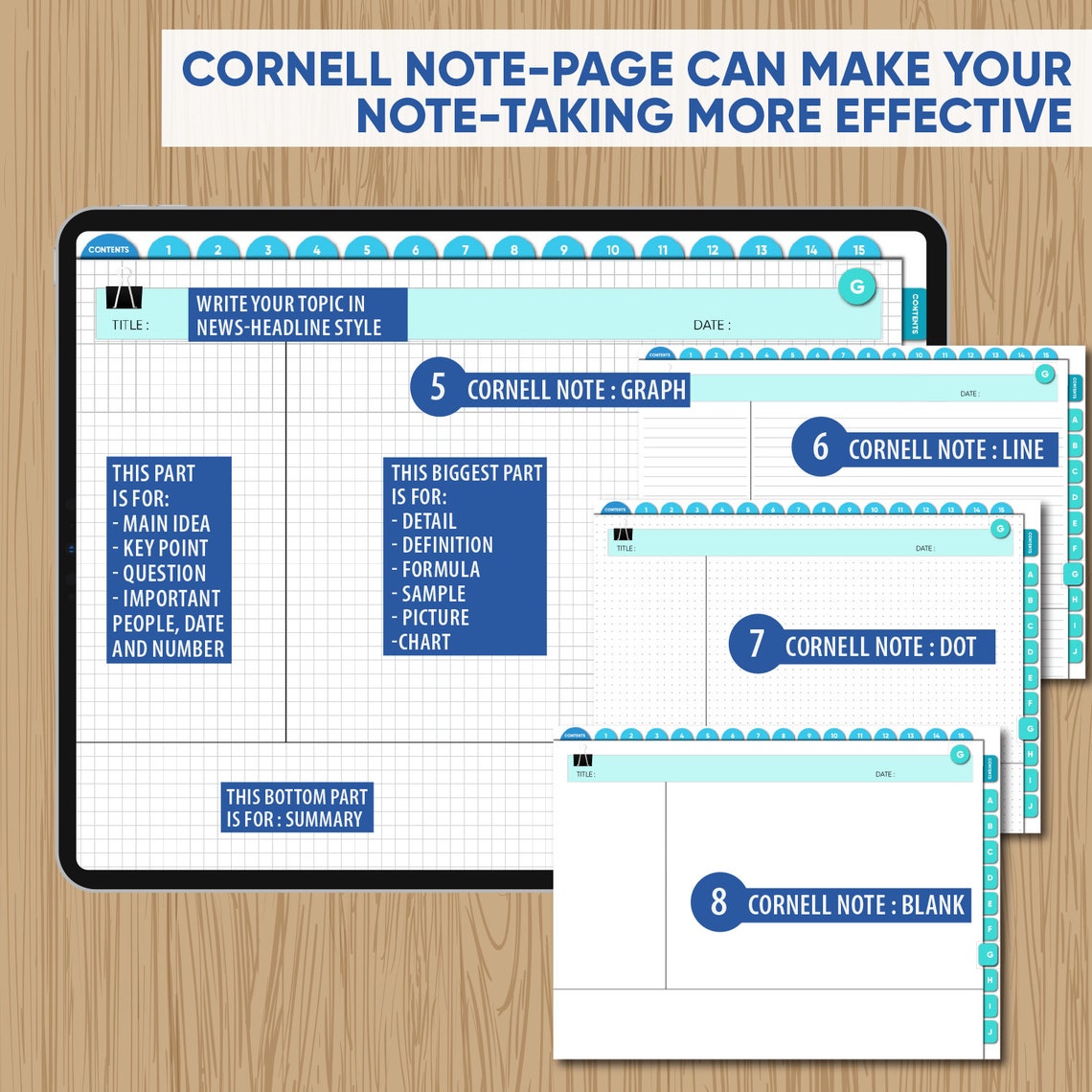DIGITAL 25-Index Notebooks in Landscape 20 Noting Stickers | Etsy