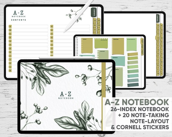 A-Z Notebook With 26-alphabetical-index 20 Noting and Note - Etsy UK