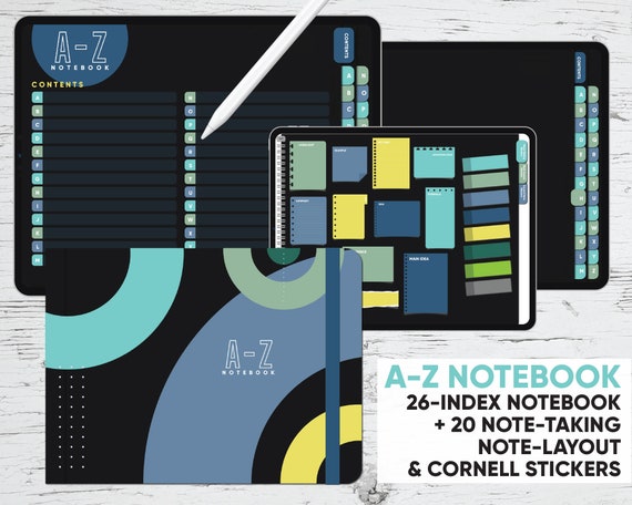 A-Z Notebook With 26-alphabetical-index 20 Noting and Note - Etsy