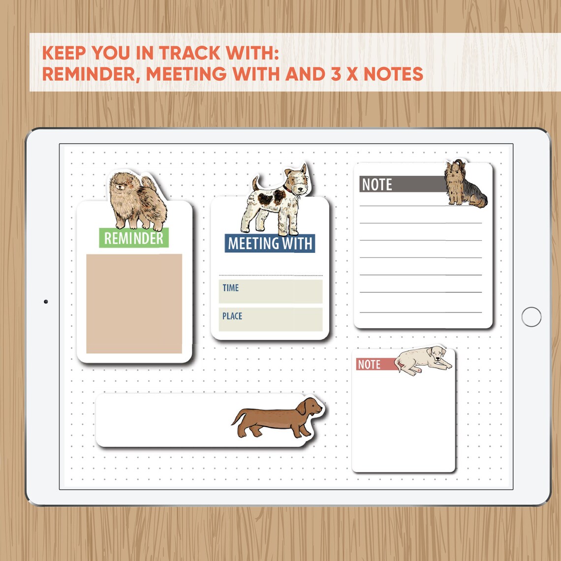 20 Dog DIGITAL Planner Stickers With 10 Sticky Notes Pngs - Etsy