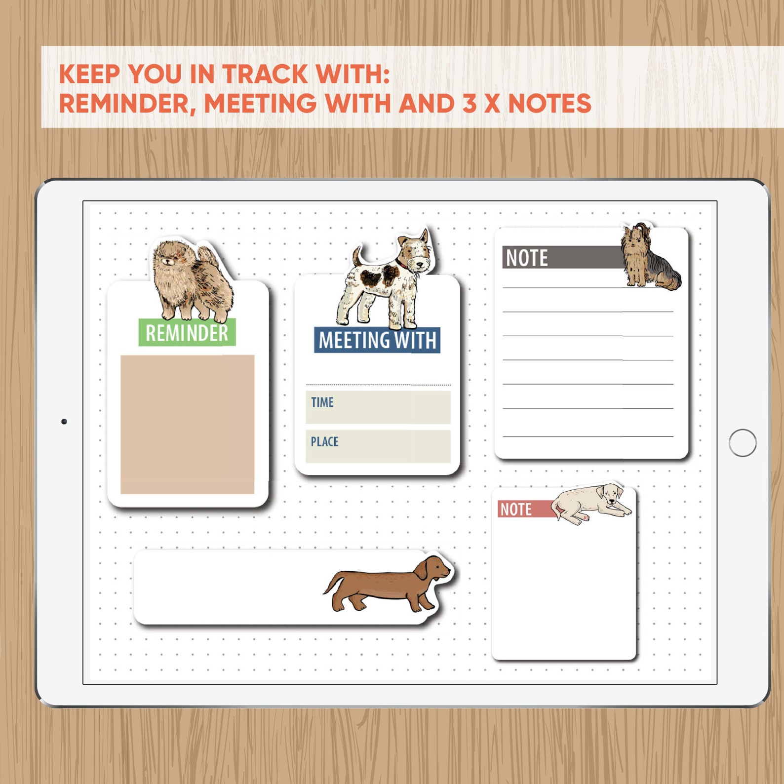 20 Dog DIGITAL Planner Stickers With 10 Sticky Notes Pngs - Etsy