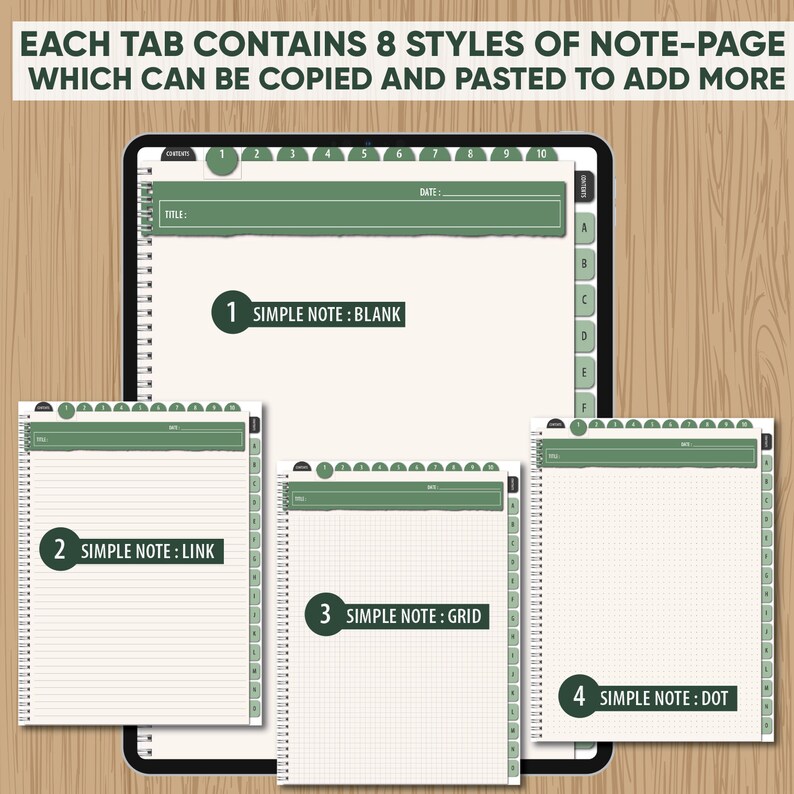 DIGITAL 25-index Notebooks in Portrait 20 Noting Stickers | Etsy