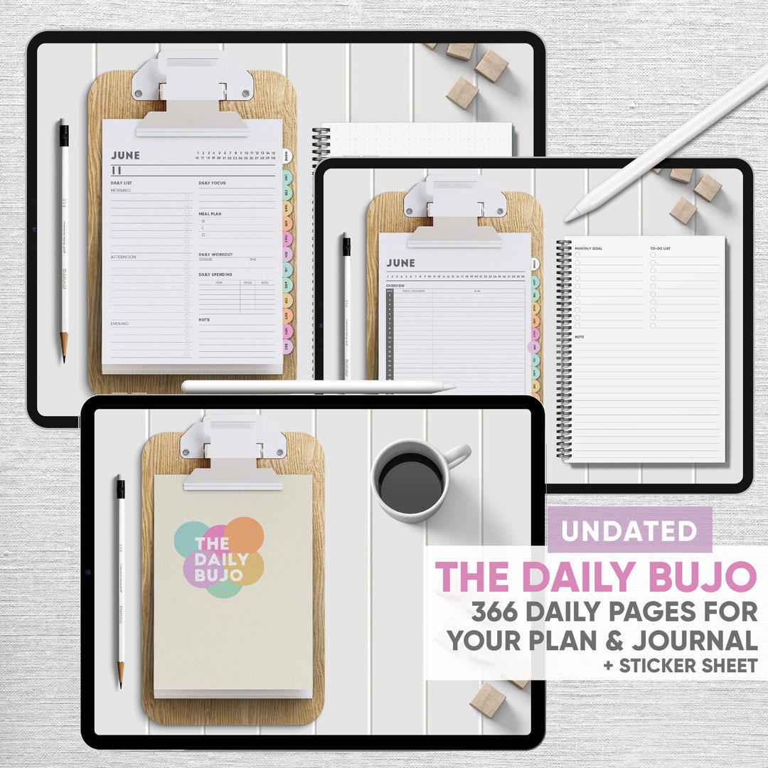 The Daily Bujo - Undated 12 Monthly Pages and 366 Daily Pages for ...