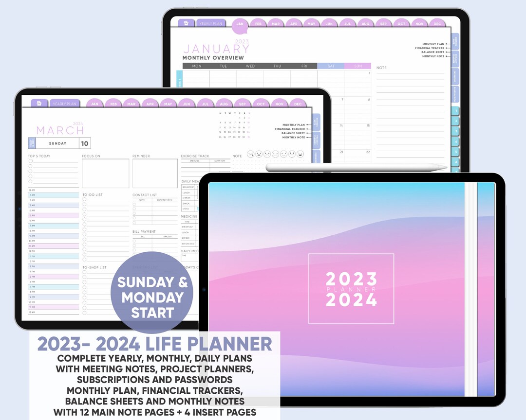 2023 2024 Life Planner Complete 2-year Planner for Your Productivity ...