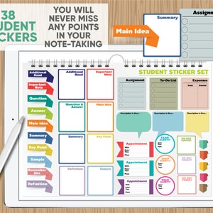 38 DIGITAL Stickers for Student - Be More Effective in Lecture and Note ...