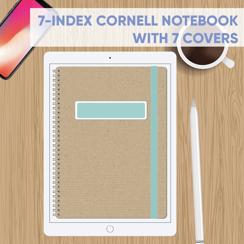 DIGITAL Cornell Notebooks in Portrait Categorize your Notes | Etsy
