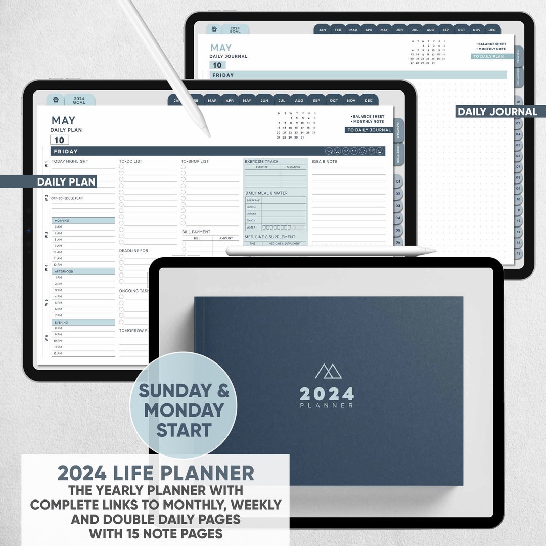 2024 Life Planner the Complete Yearly Planer for Your Productivity ...
