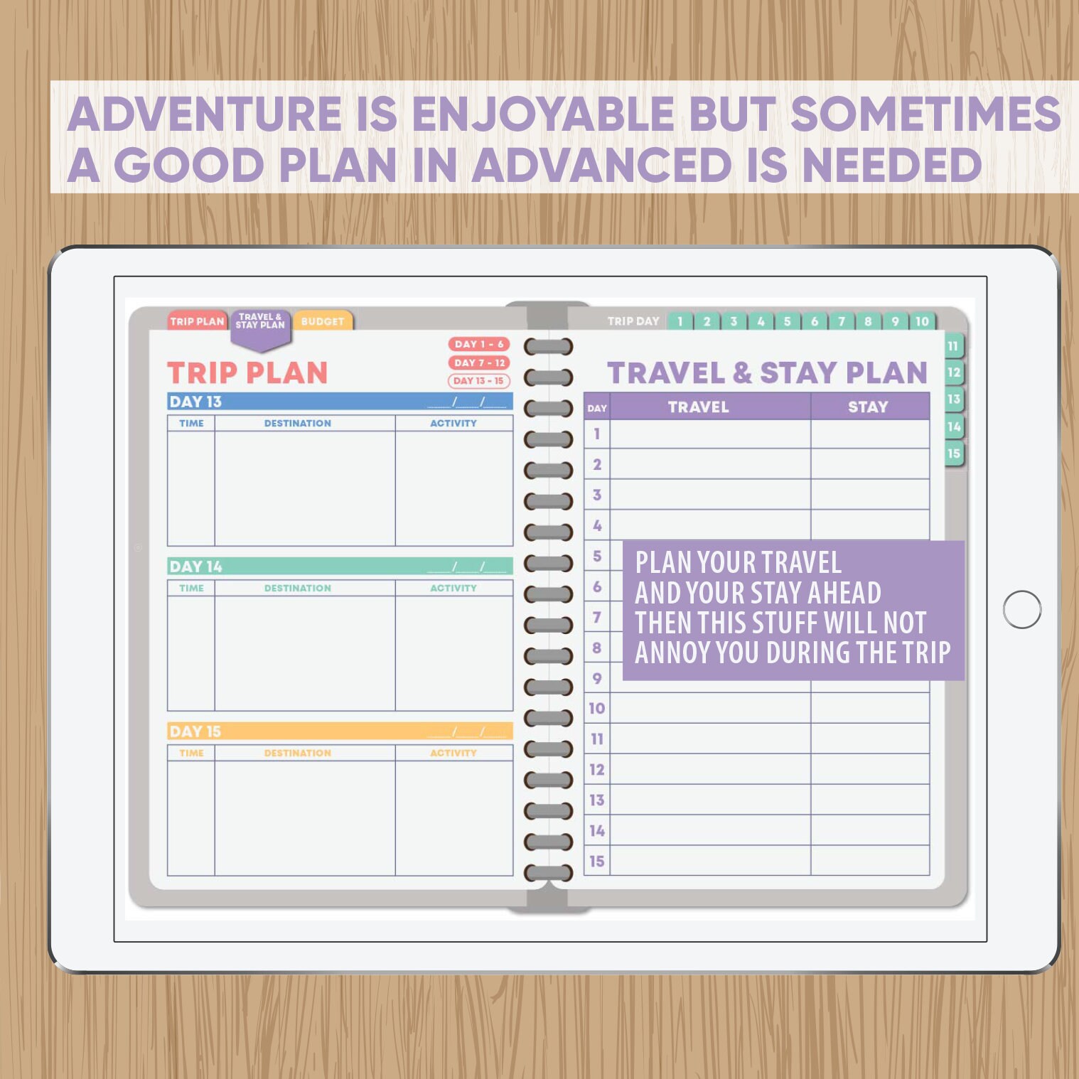 2-week 15-day DIGITAL Trip Planner With 25 DIGITAL Stickers | Etsy