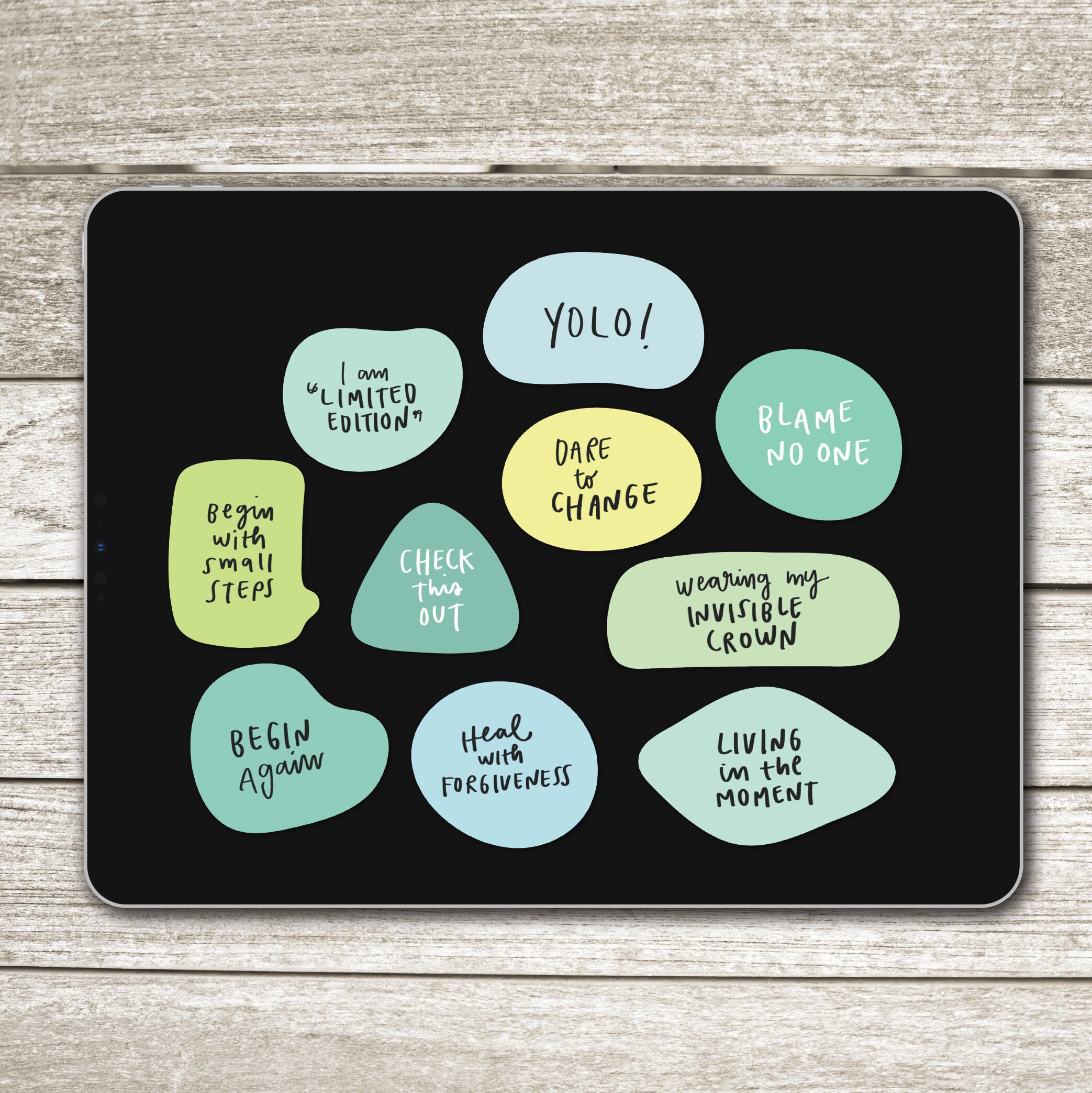 44 DIGITAL Pebble Stickers With Powerful and Motivational Words for ...