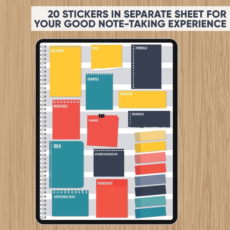 DIGITAL 25-index Notebooks in Portrait 20 Noting Stickers - Etsy