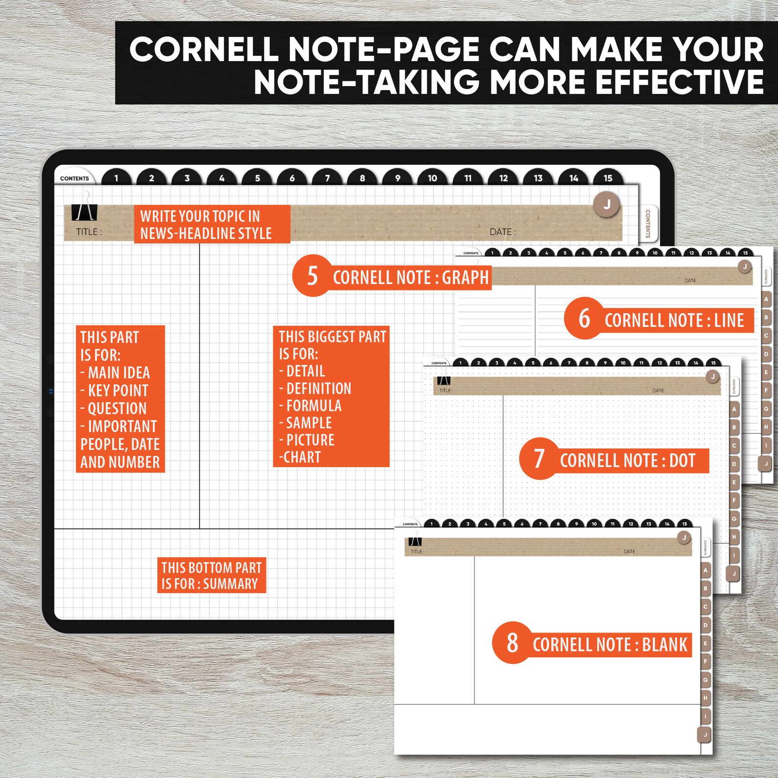 DIGITAL 25-index Notebooks in Landscape 20 Noting Stickers - Etsy