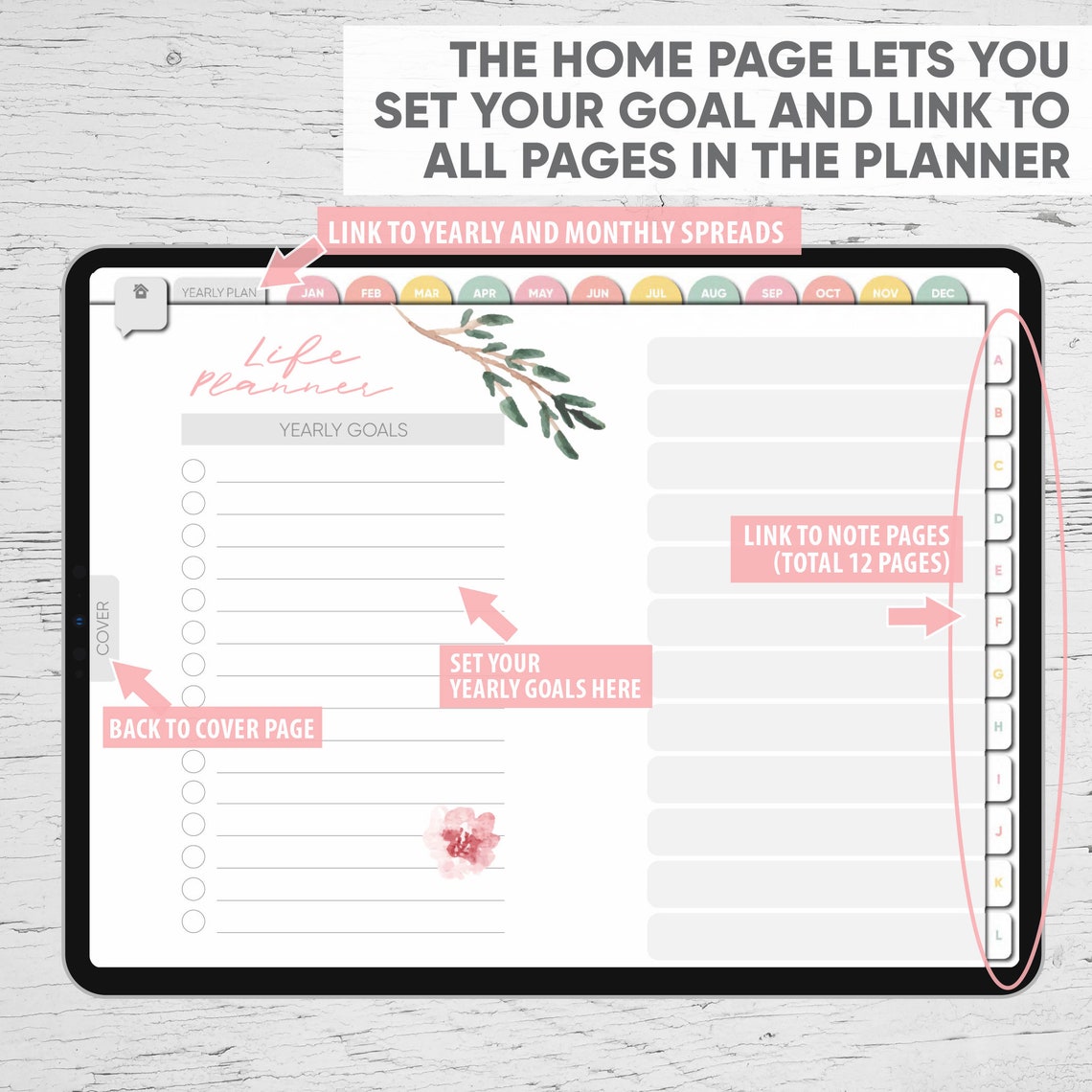 Undated DIGITAL Life Planner sun and Mon Start Complete | Etsy