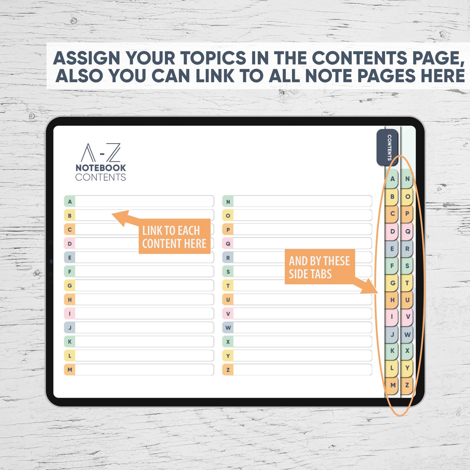 A-Z Notebook With 26-alphabetical-index 20 Noting and Note Layouts ...