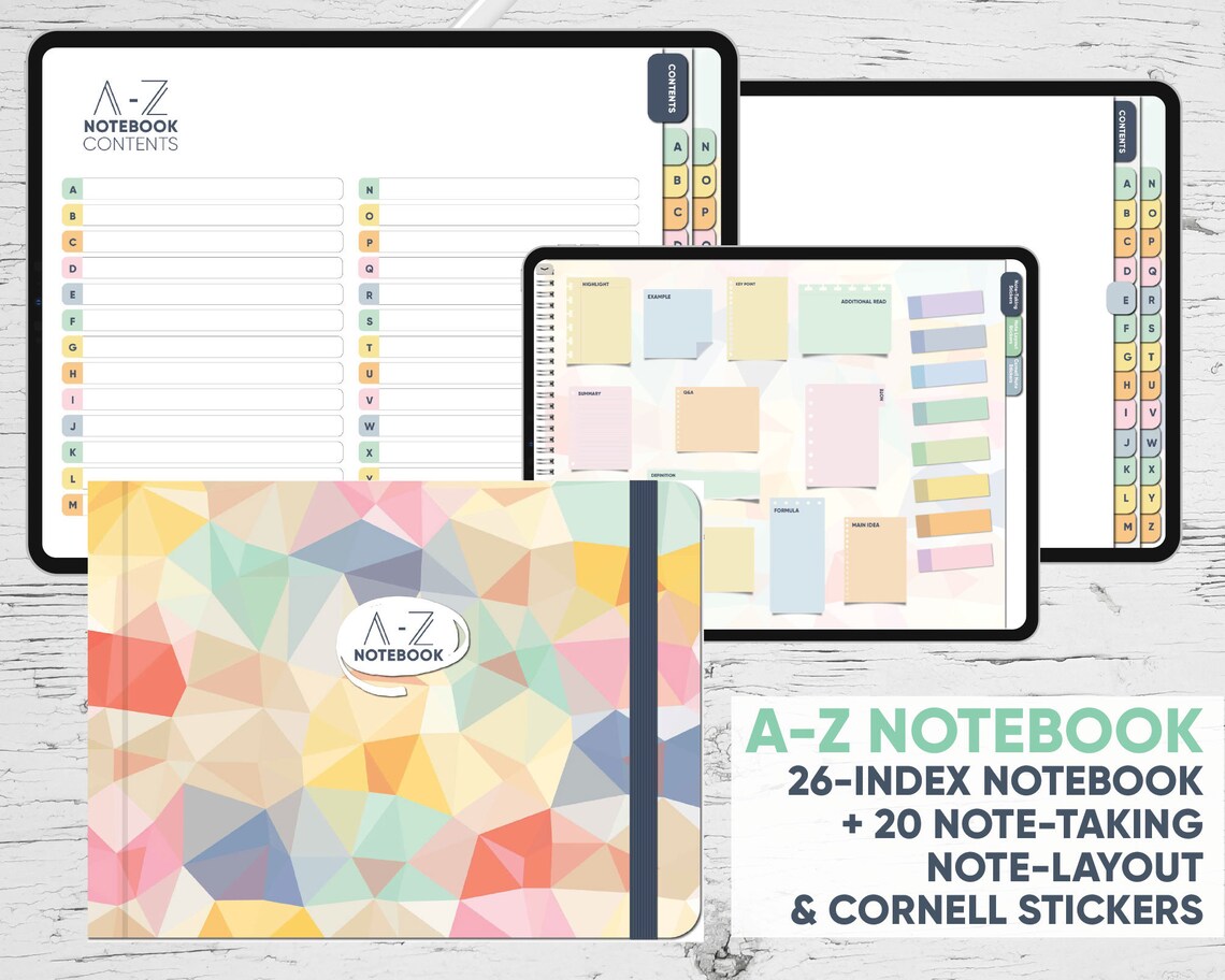 A-Z Notebook With 26-alphabetical-index 20 Noting and Note - Etsy