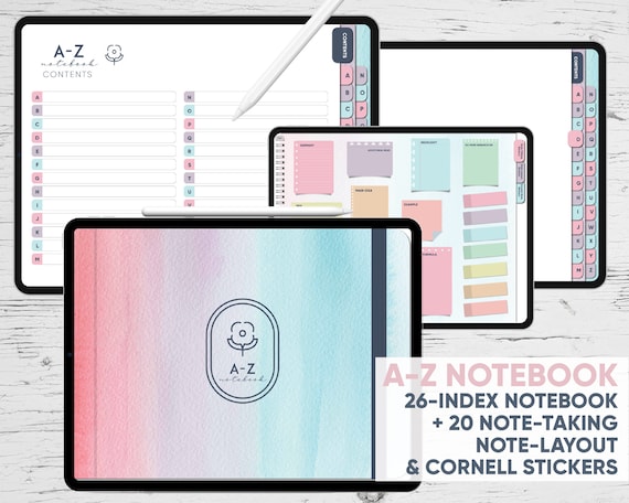 A-Z Notebook With 26-alphabetical-index 20 Noting and Note - Etsy Sweden