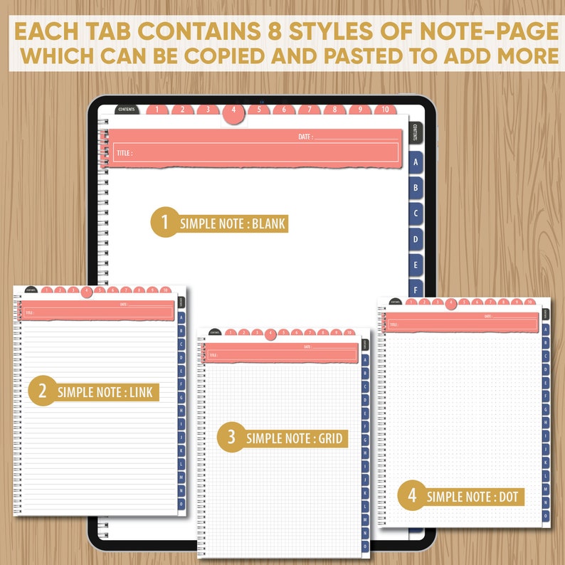 DIGITAL 25-Index Notebooks in Portrait 20 Noting Stickers | Etsy