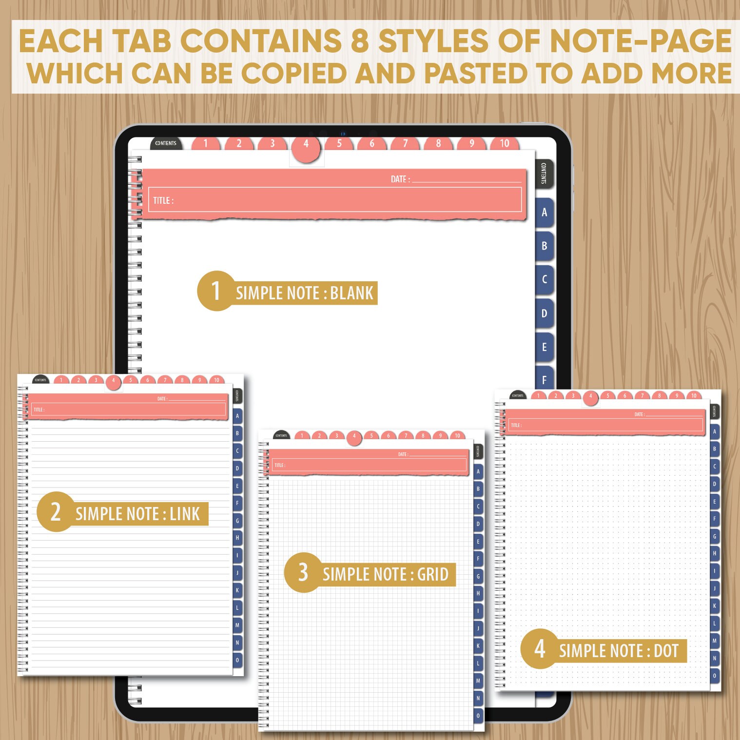 DIGITAL 25-index Notebooks in Portrait 20 Noting Stickers - Etsy UK