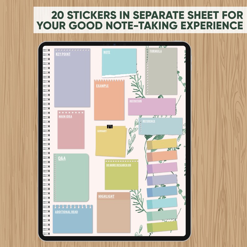 DIGITAL 25-index Notebooks in Portrait 20 Noting Stickers | Etsy