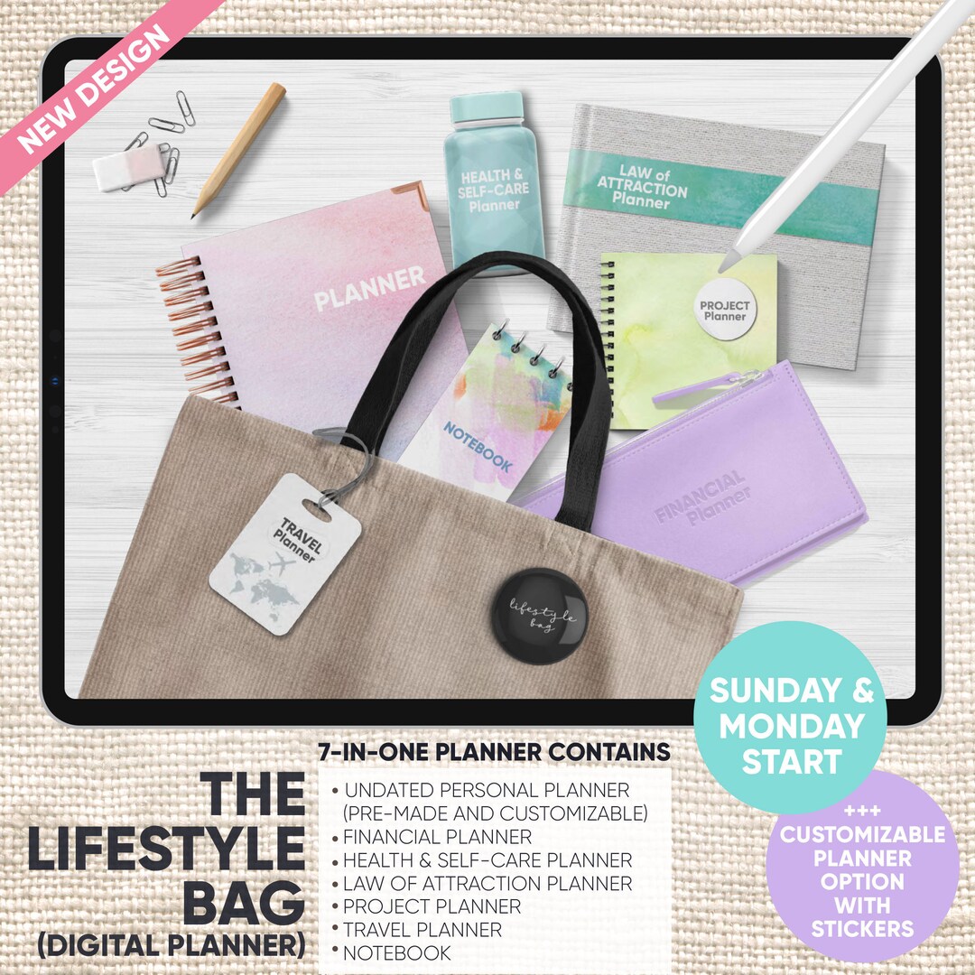 The All-in-1 DIGITAL Planner Undated, Financial, Health, LOA, Project ...