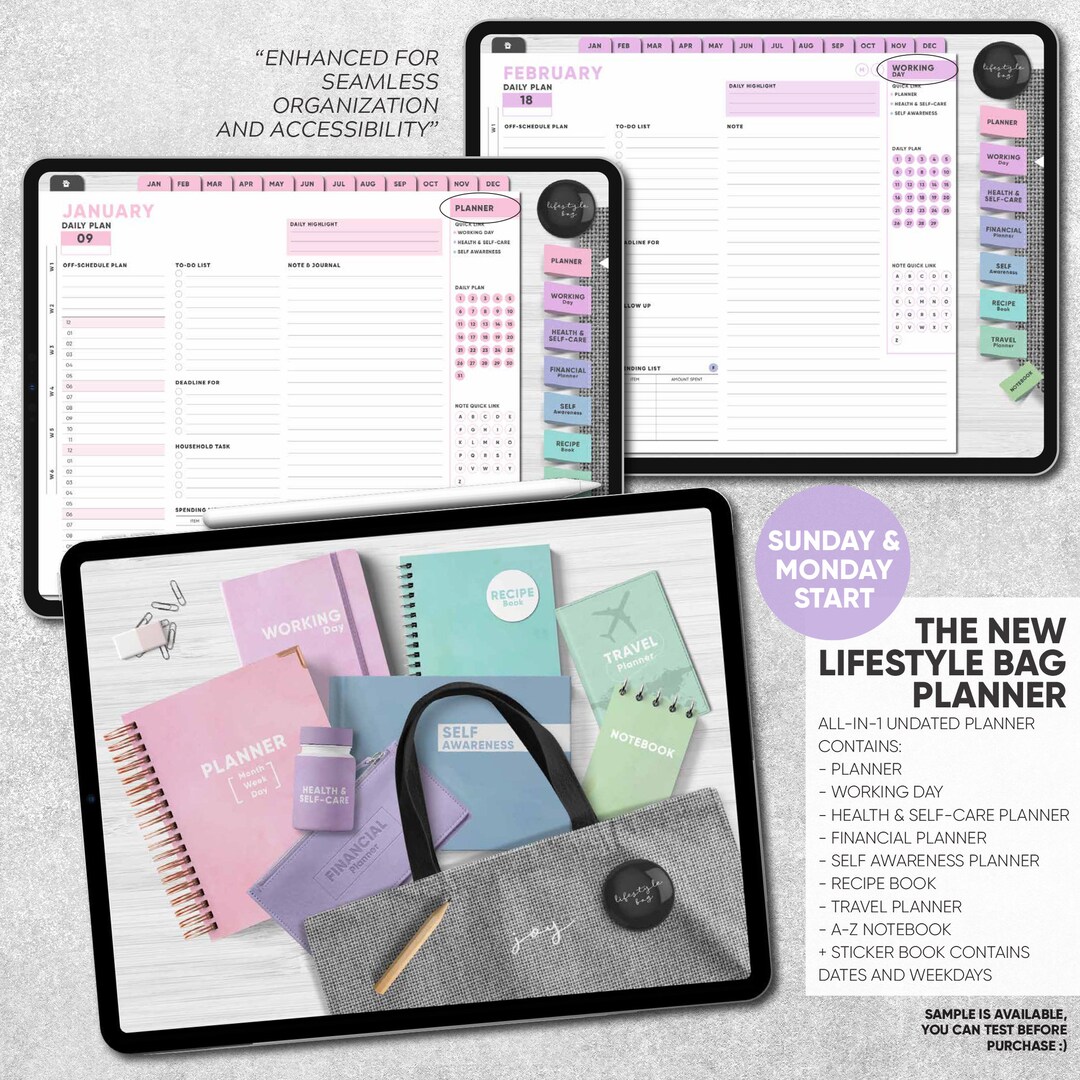 The New All-in-1 Planner - Undated Planner, Work, Financial, Health ...