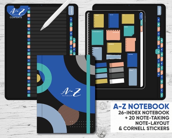 A-Z Portrait Notebook With 26-index 20 Noting and Note | Etsy