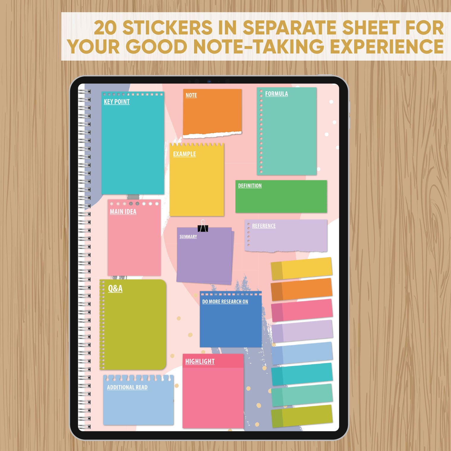 DIGITAL 25-index Notebooks in Portrait 20 Noting Stickers - Etsy UK