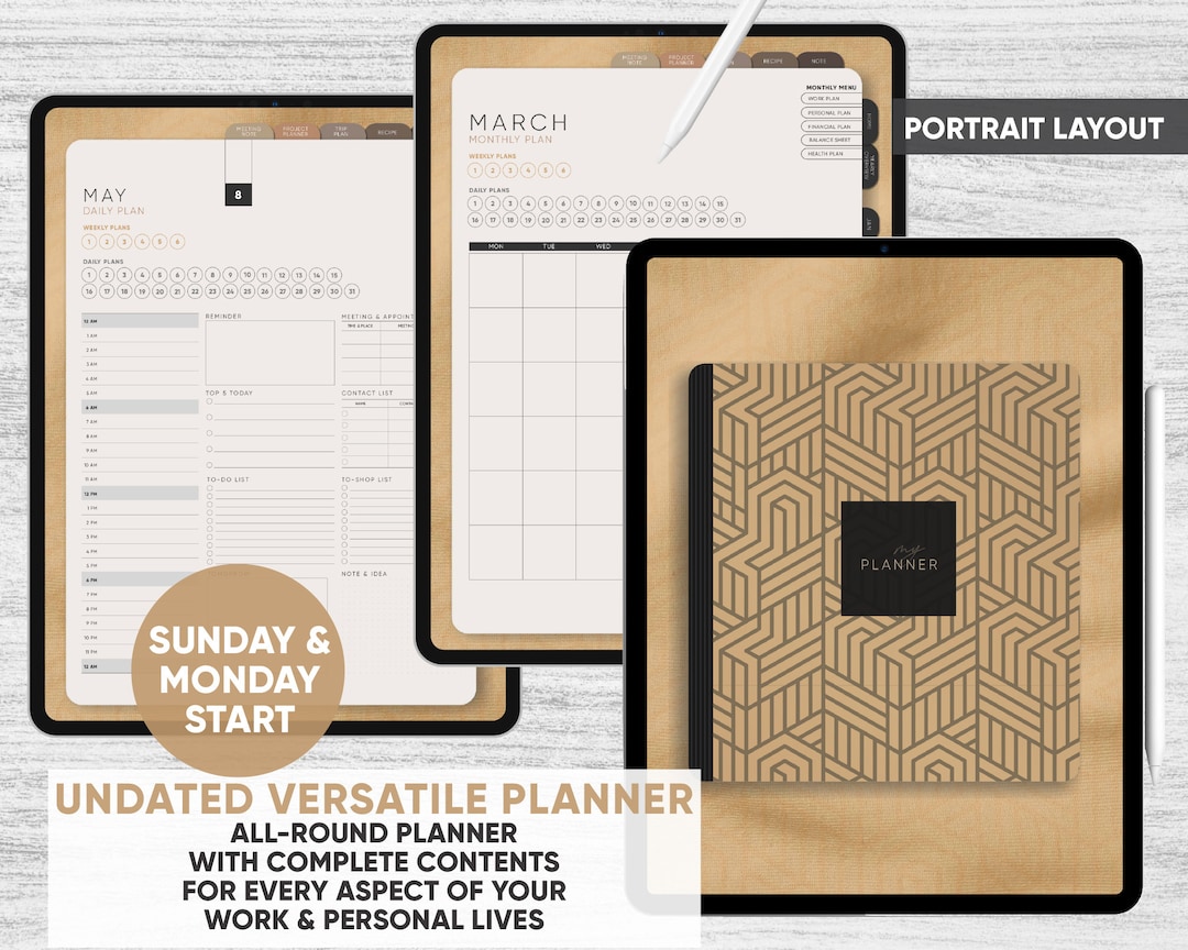 The Versatile Portrait Planner Undated All-round Planner for - Etsy