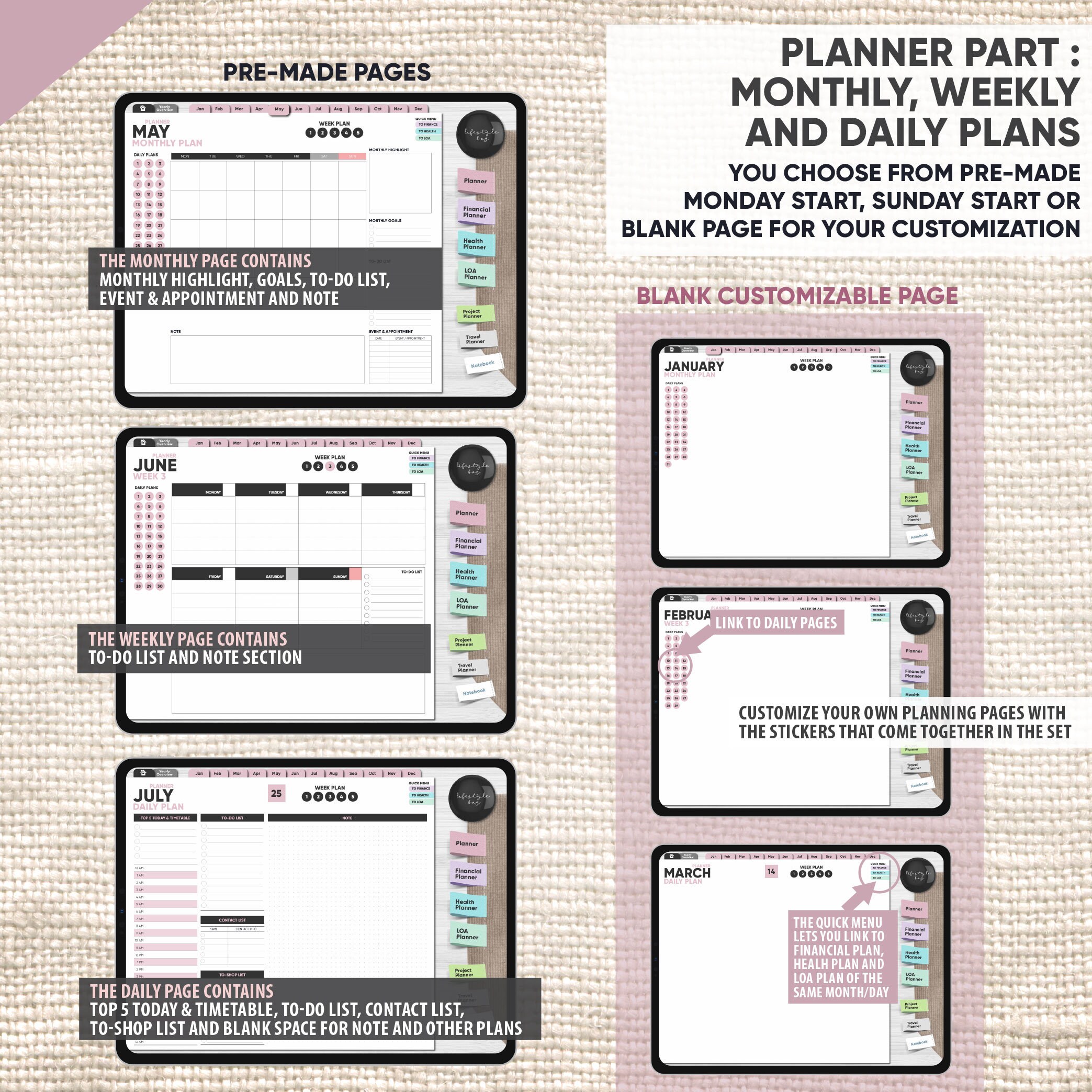 The All-in-1 DIGITAL Planner Undated Financial Health | Etsy