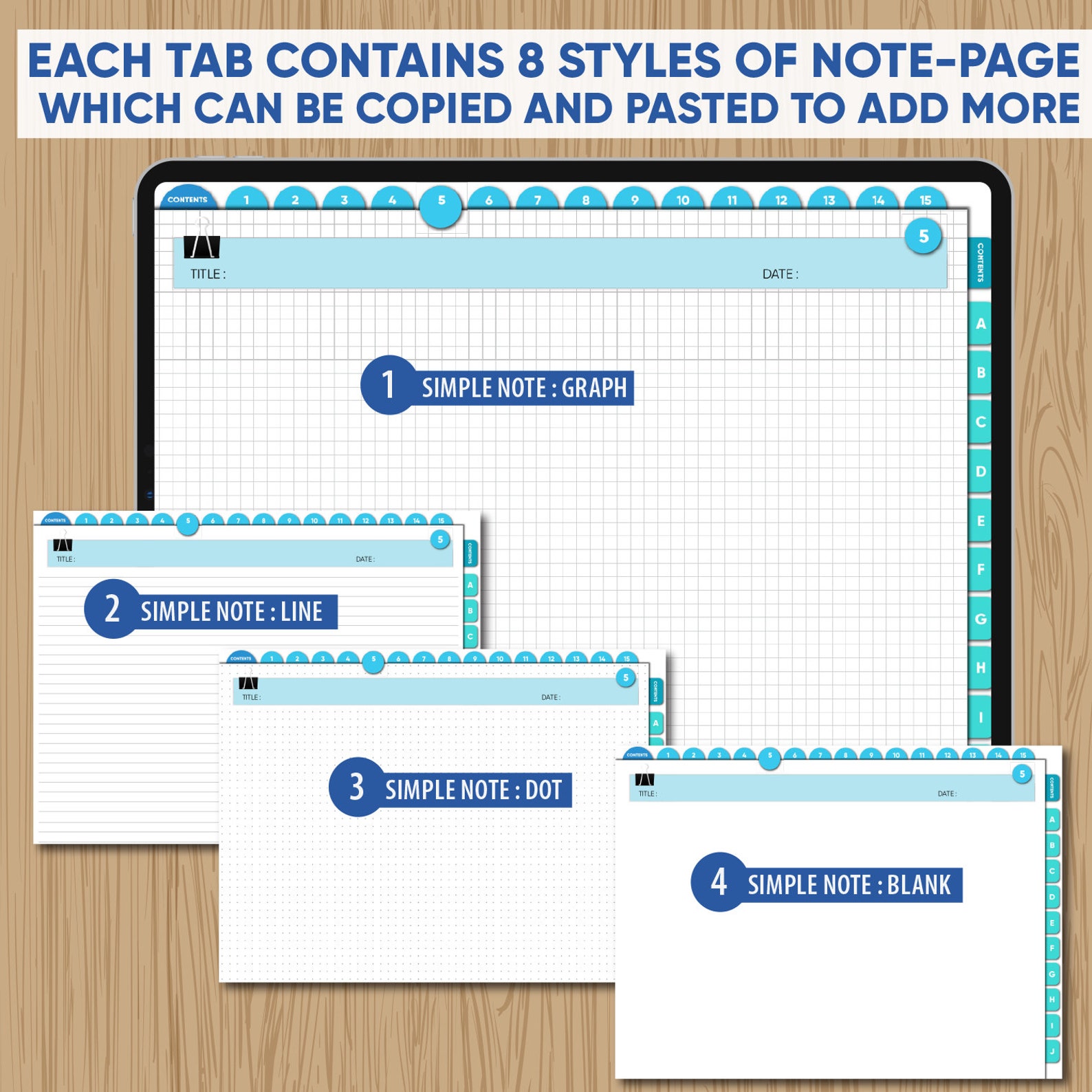 DIGITAL 25-index Notebooks in Landscape 20 Noting Stickers - Etsy