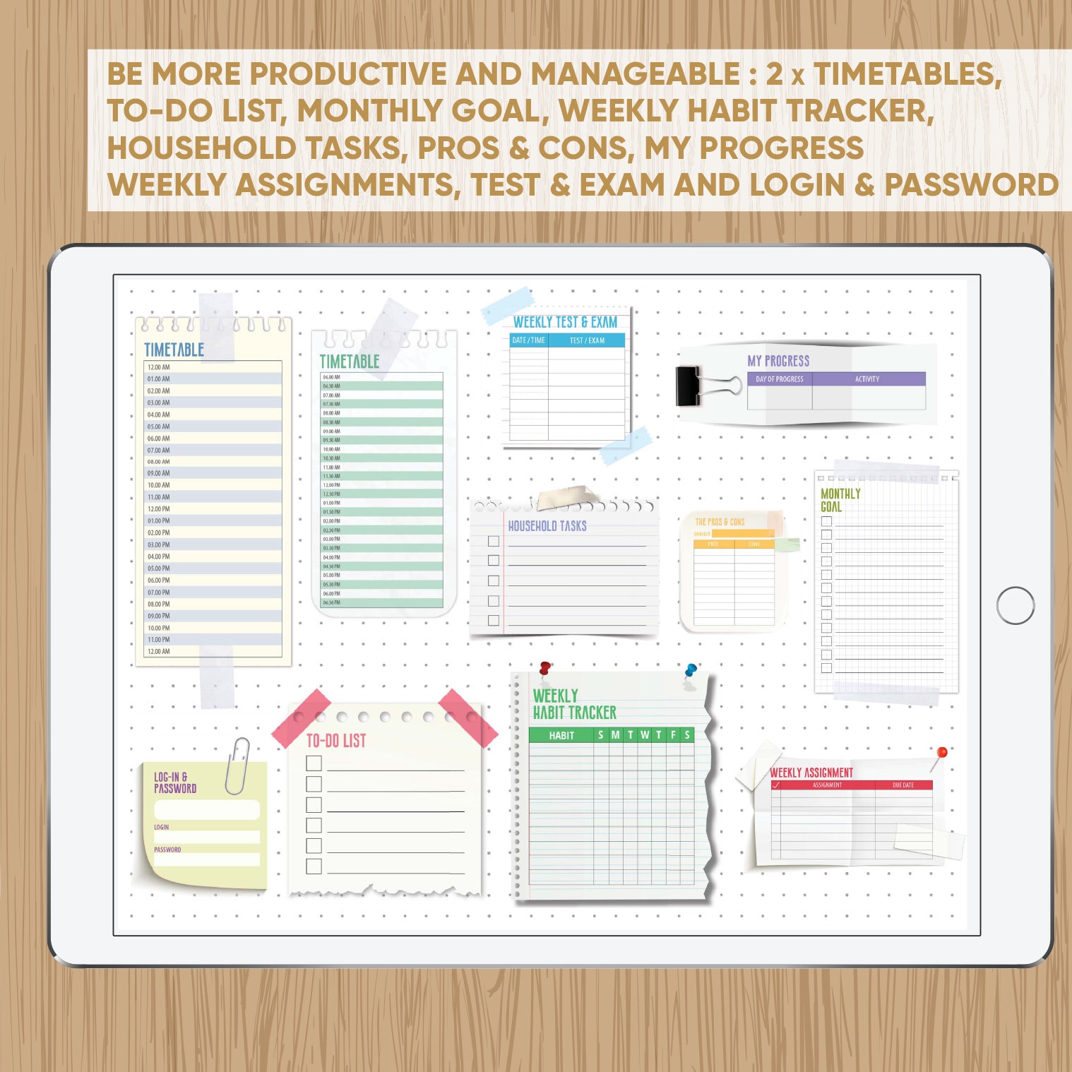 43 Paper DIGITAL Planner Stickers With 27 Blank Paper Notes (pre ...