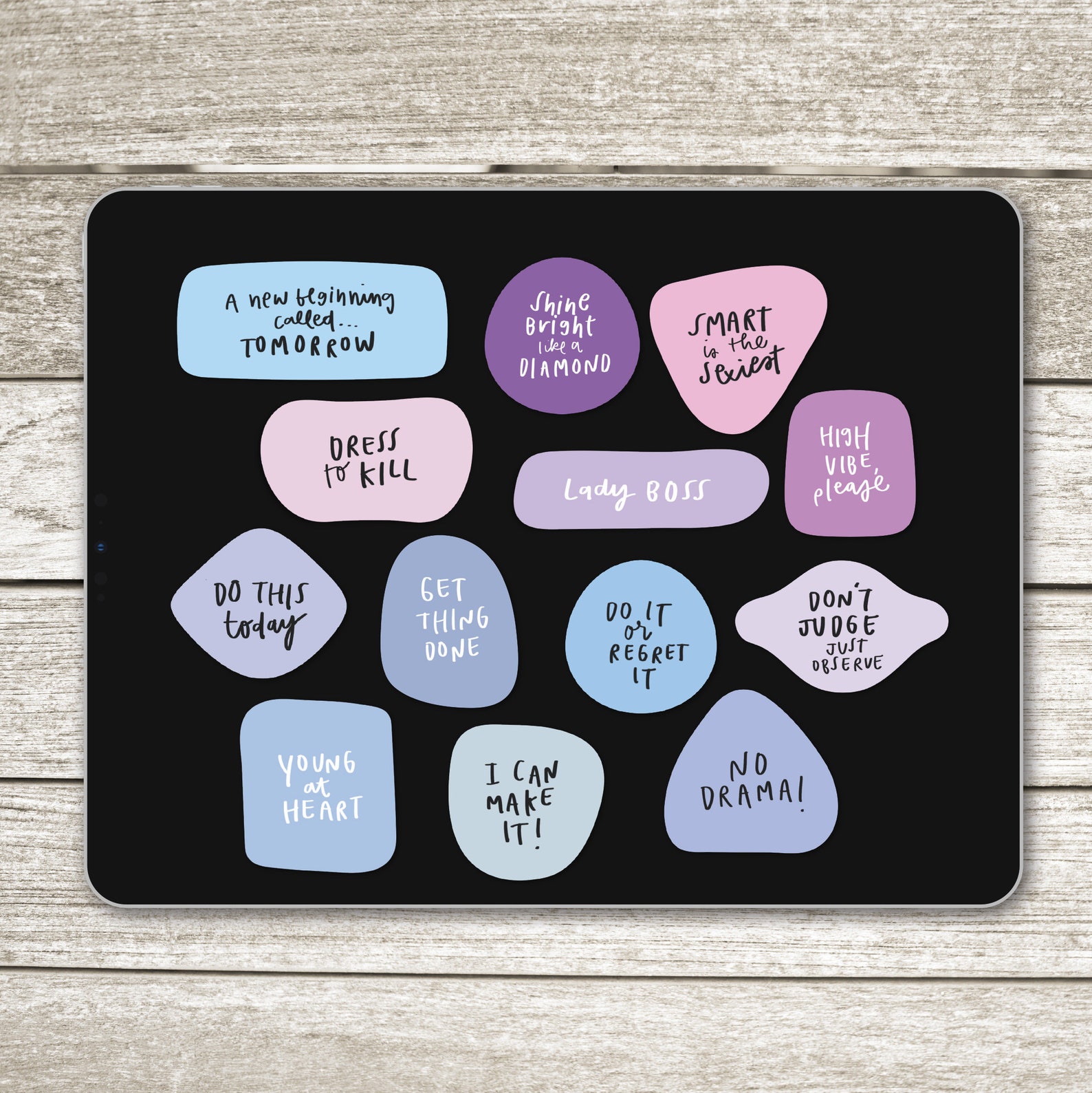 44 DIGITAL Pebble Stickers With Powerful and Motivational Words for ...