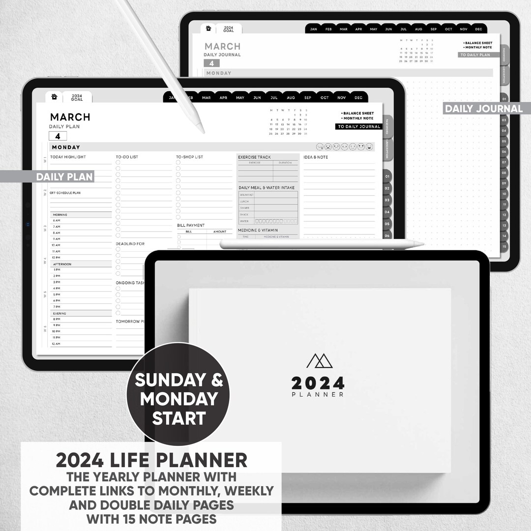 2024 Life Planner the Complete Yearly Planer for Your Productivity ...
