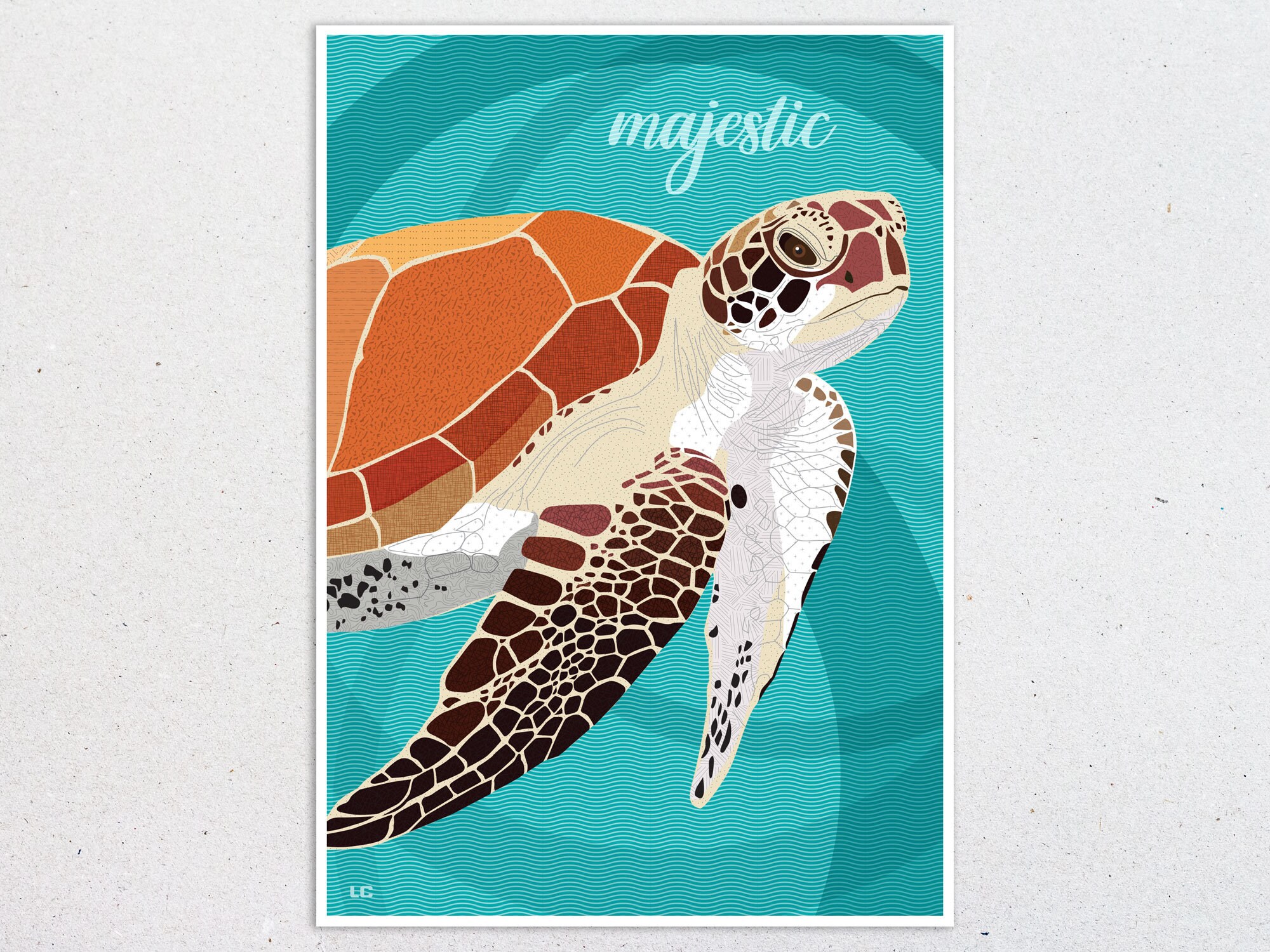 Green Sea Turtle poster print | Etsy