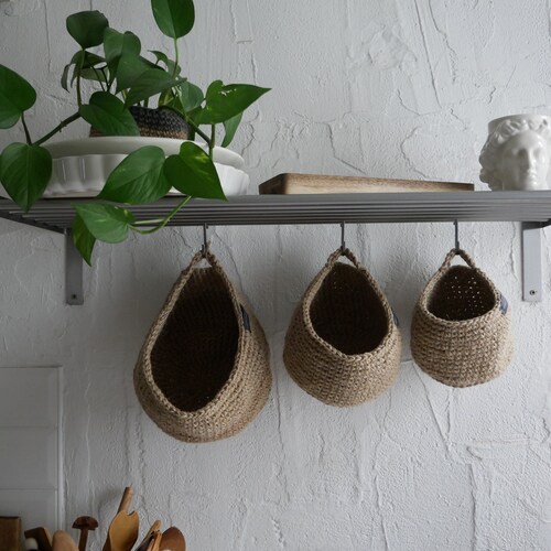 Small Jute Basket Bathroom and Kitchen Storage Basket - Etsy