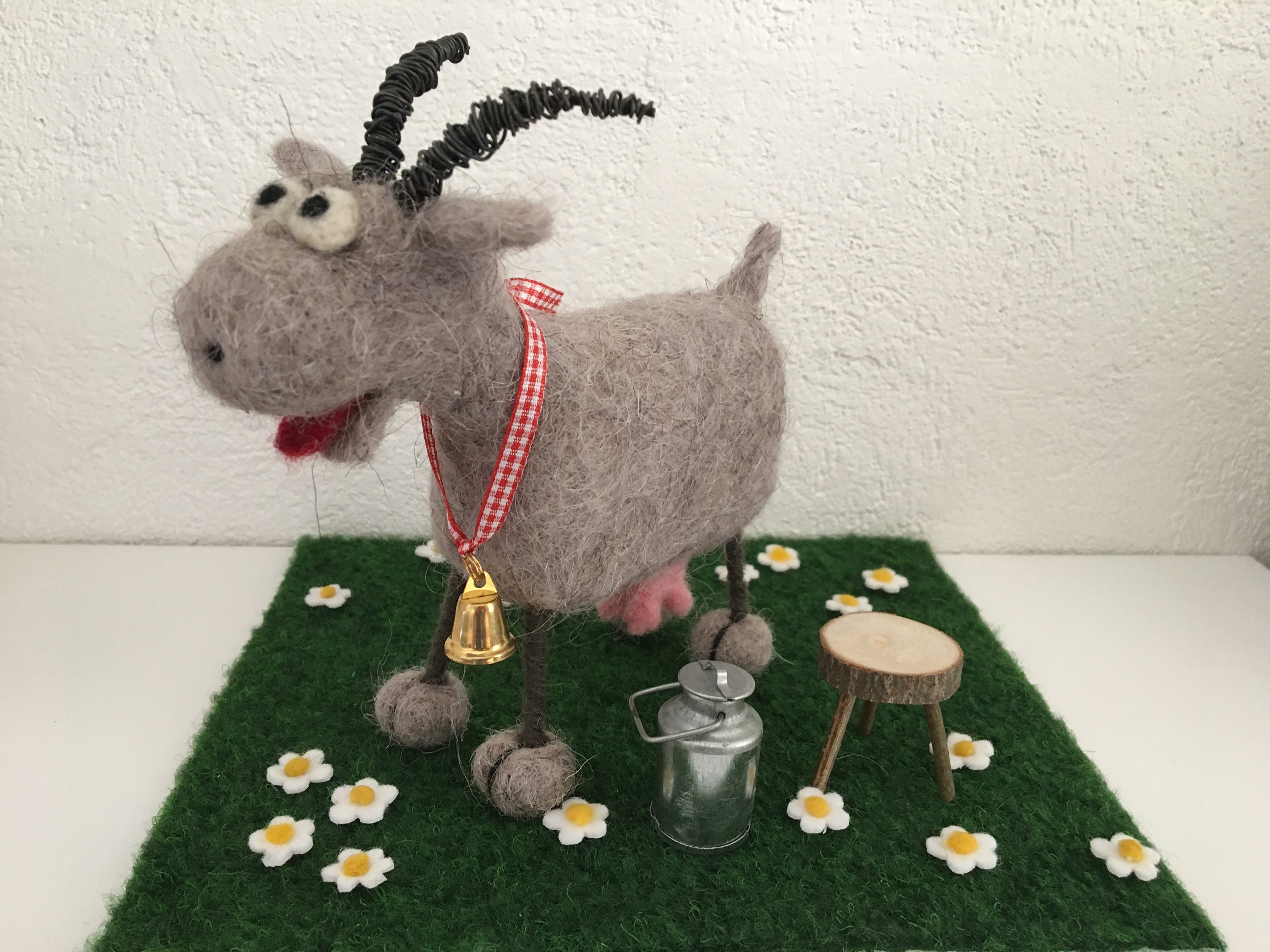 Ziege Heidi gefilzt Alpen Berge Blumenwiese | Etsy