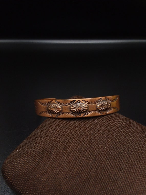 Vintage genuine copper bangle - Gem