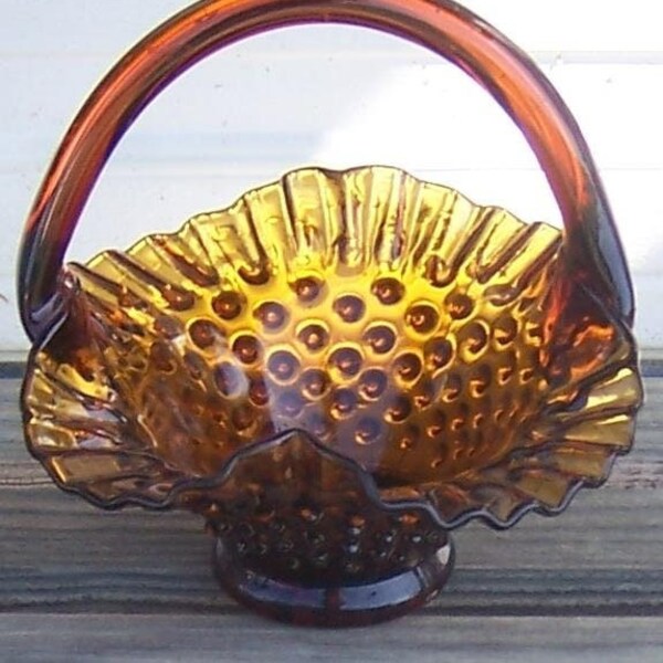 Fenton Amber Basket - Etsy