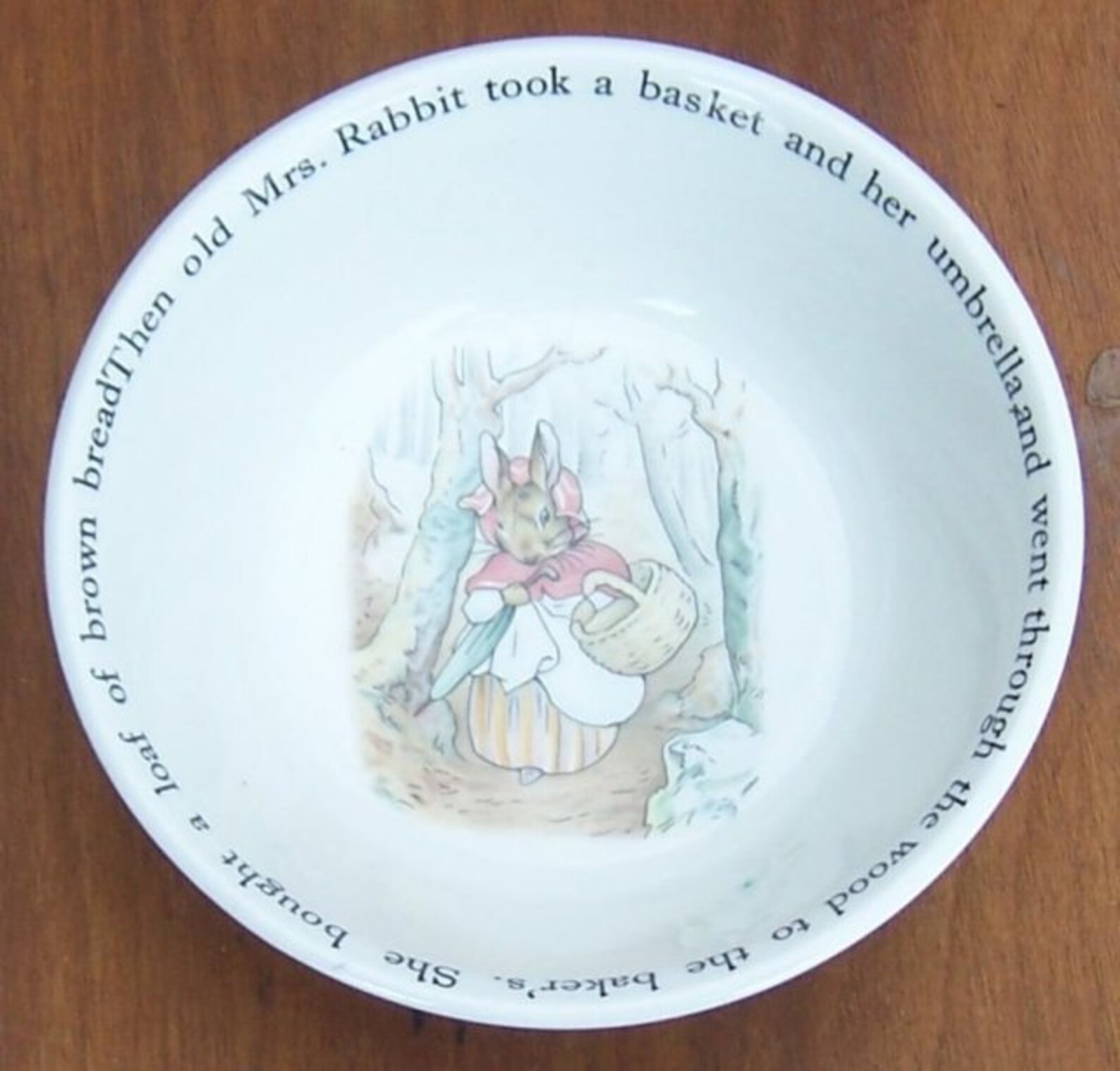 Peter Rabbit Child's Bowl Old Mrs. Rabbit Beatrix Potter Design ...