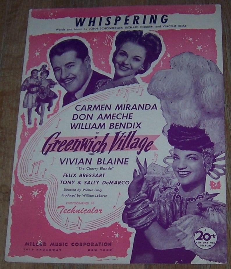 Carman Miranda Movie Sheet A Date With Judy, Doll Face, Copacabana ...