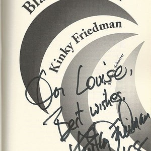 Blast From the Past Signed Kinky Friedman 1998 1st Edition Dust Jacket Hardcover Vintage Novel ...