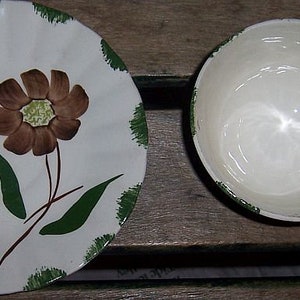 Blue Ridge China Amanda Pattern Cup and Saucer, Small Plate and Soup ...